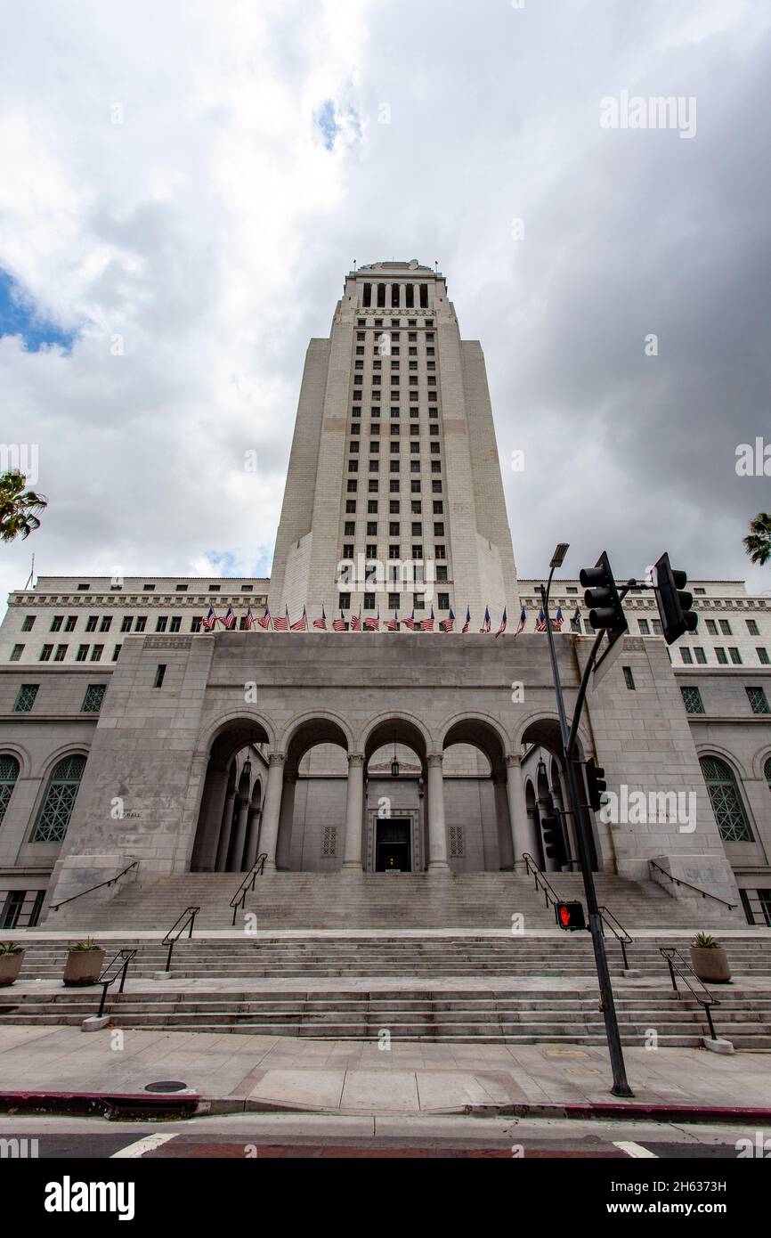 Exterior of Los Angeles City Hall in Los Angeles, California, USA Stock ...