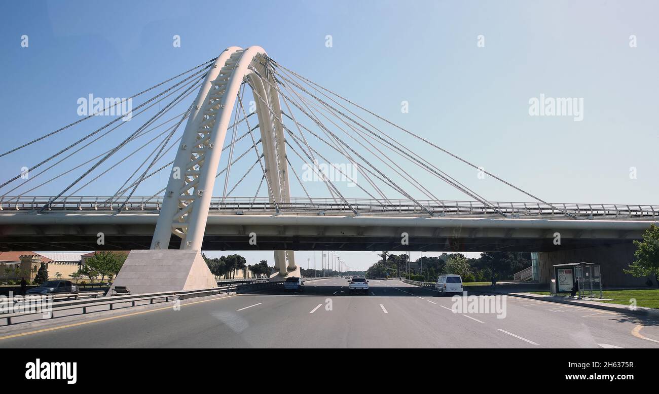 Bridge a cable-stayed road bridge over .Tower, cables and bridge deck ...