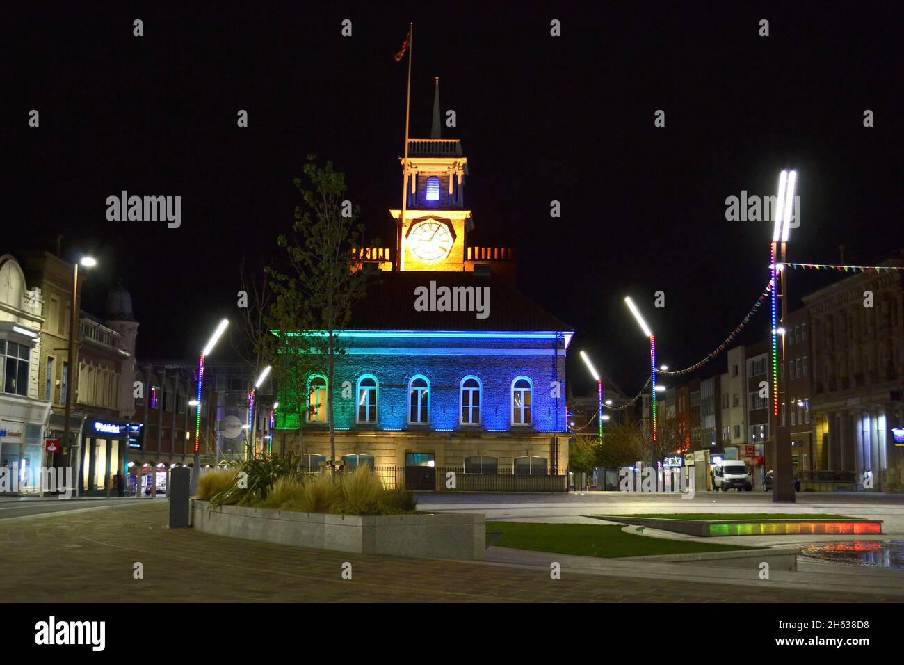 Colour, night time image of the stunningly illuminated, historic ...