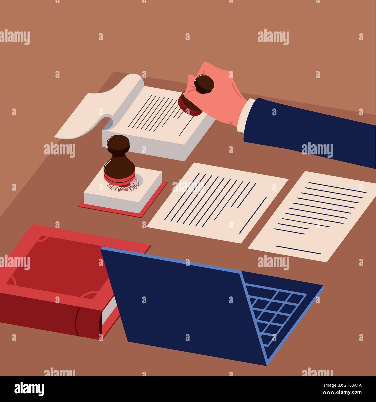 Notary stamping Stock Vector Images - Alamy