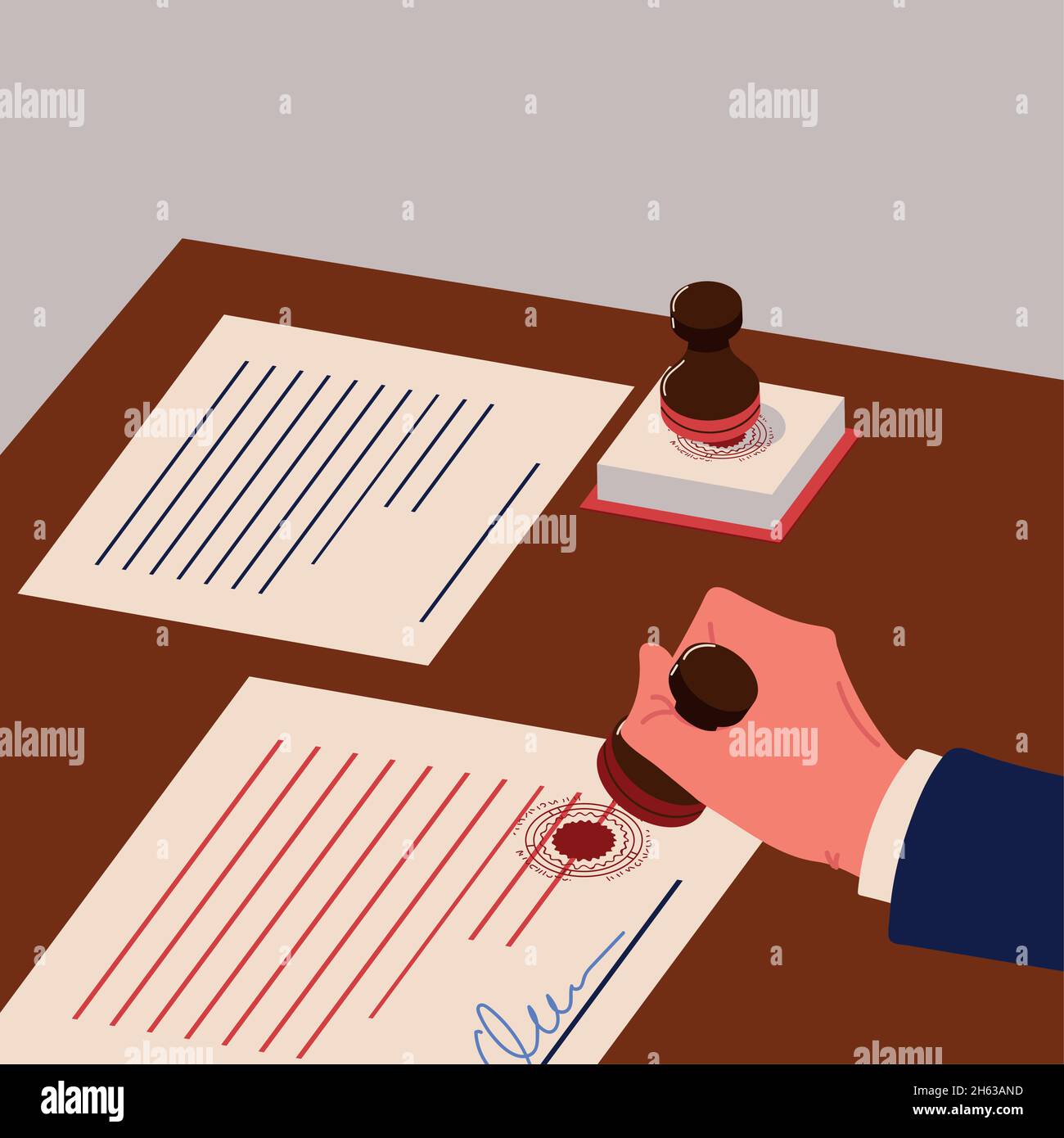 Business professional signing document Stock Vector Images - Alamy