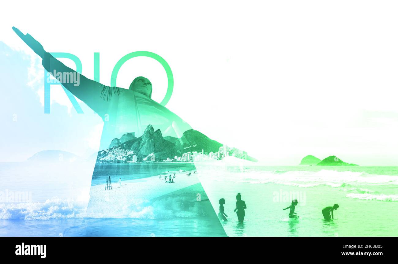 RIO DE JANEIRO, BRAZIL. Composition with double exposure effect ...