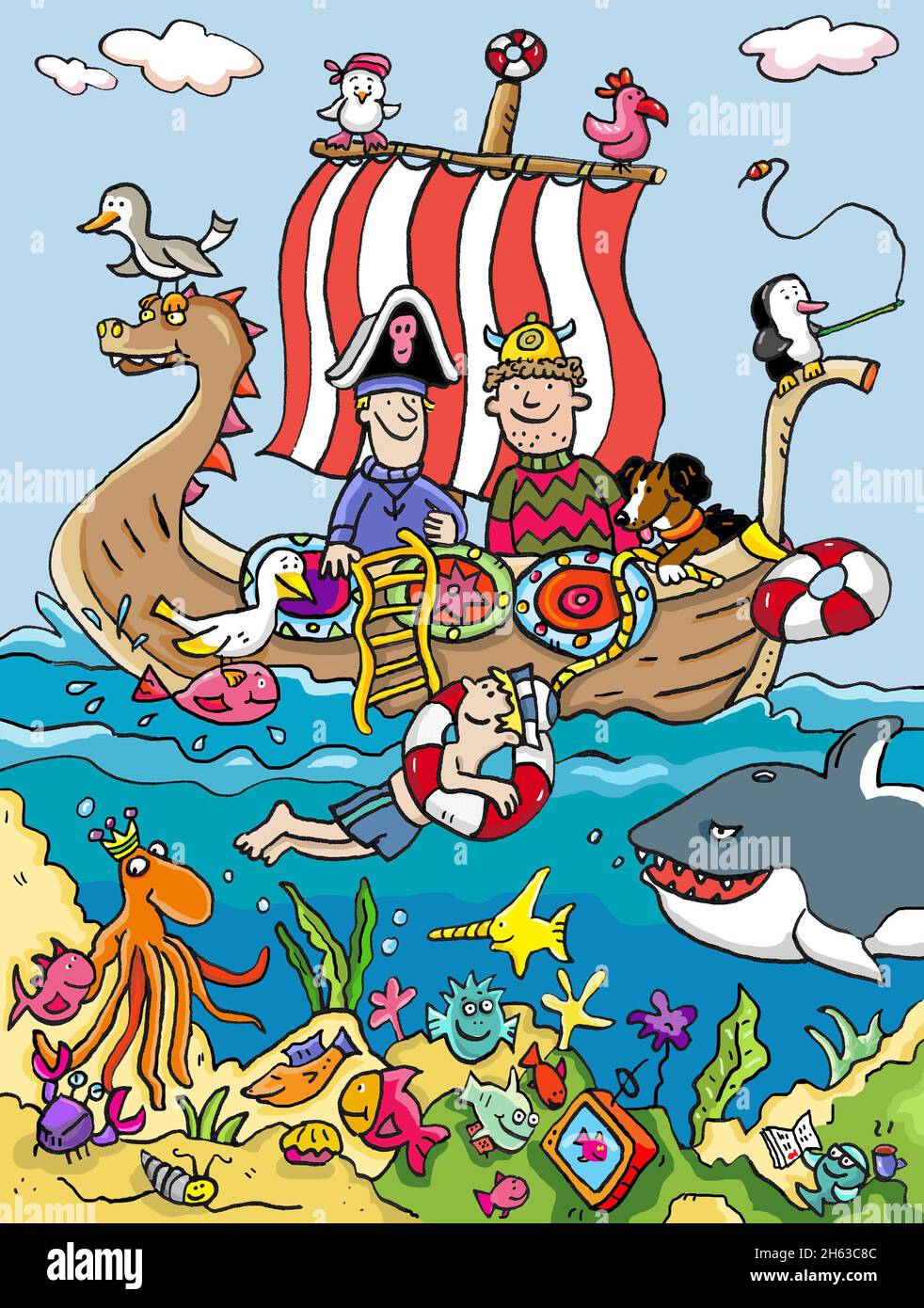 Shark swimmer beach hi-res stock photography and images - Alamy