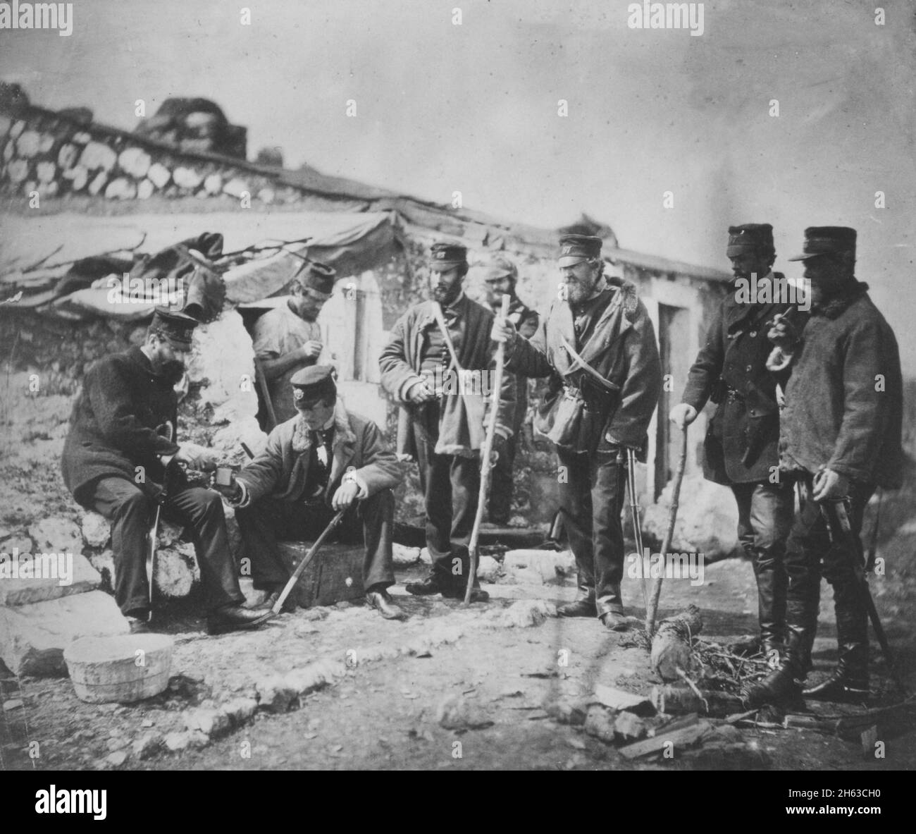 Crimean War Photos: Lieutenant-colonel Shadforth at his hut & officers ...