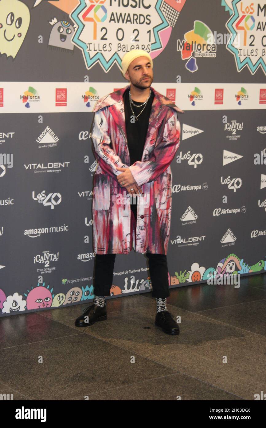 Palma Mallorca, Spain. 12th Nov, 2021. Singer Nil Moliner at photocall ...