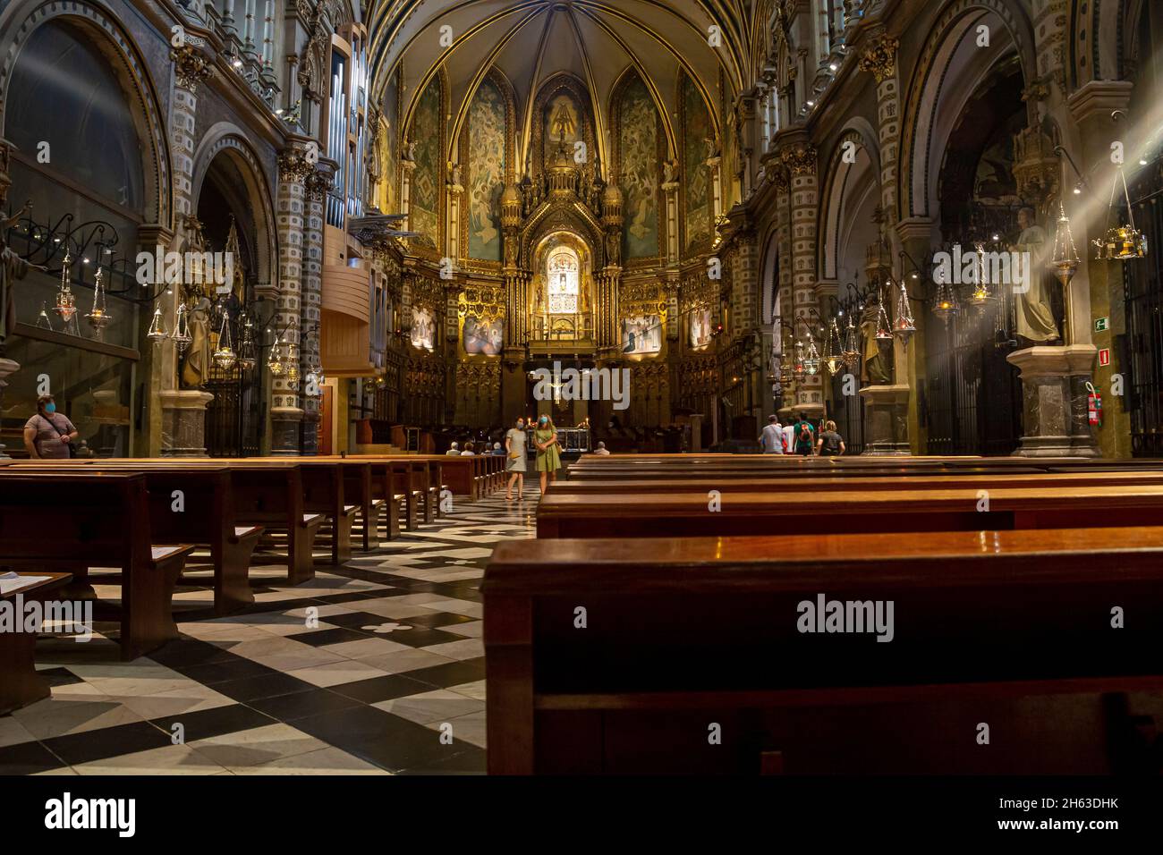Interior of the dome of basilica of montserrat hi-res stock photography ...