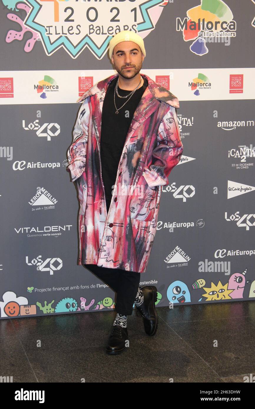 Palma Mallorca, Spain. 12th Nov, 2021. Singer Nil Moliner at photocall ...