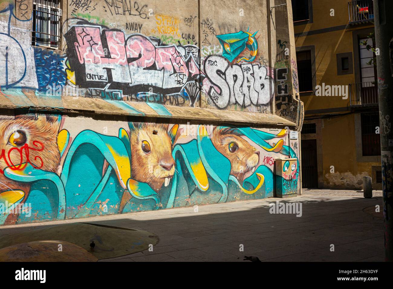 graffiti in barcelona - a city on the coast of northeastern spain. it ...