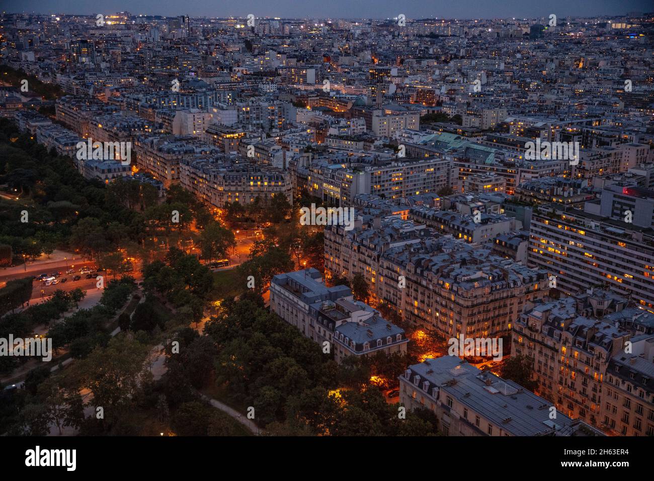 france,paris,night,view from eiffel tower Stock Photo - Alamy
