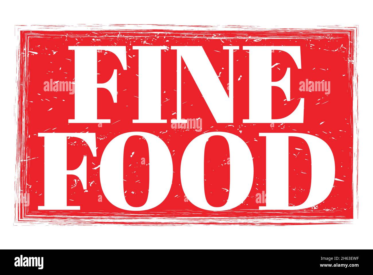 FINE FOOD, words written on red grungy stamp sign Stock Photo - Alamy