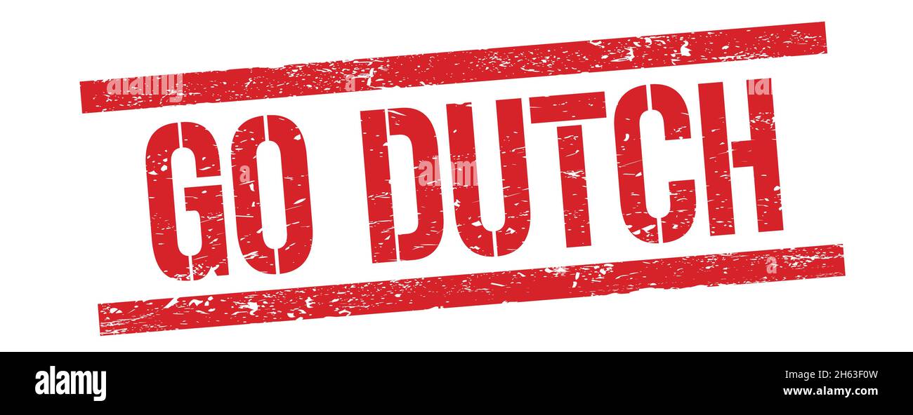 GO DUTCH text on red grungy rectangle stamp sign Stock Photo - Alamy
