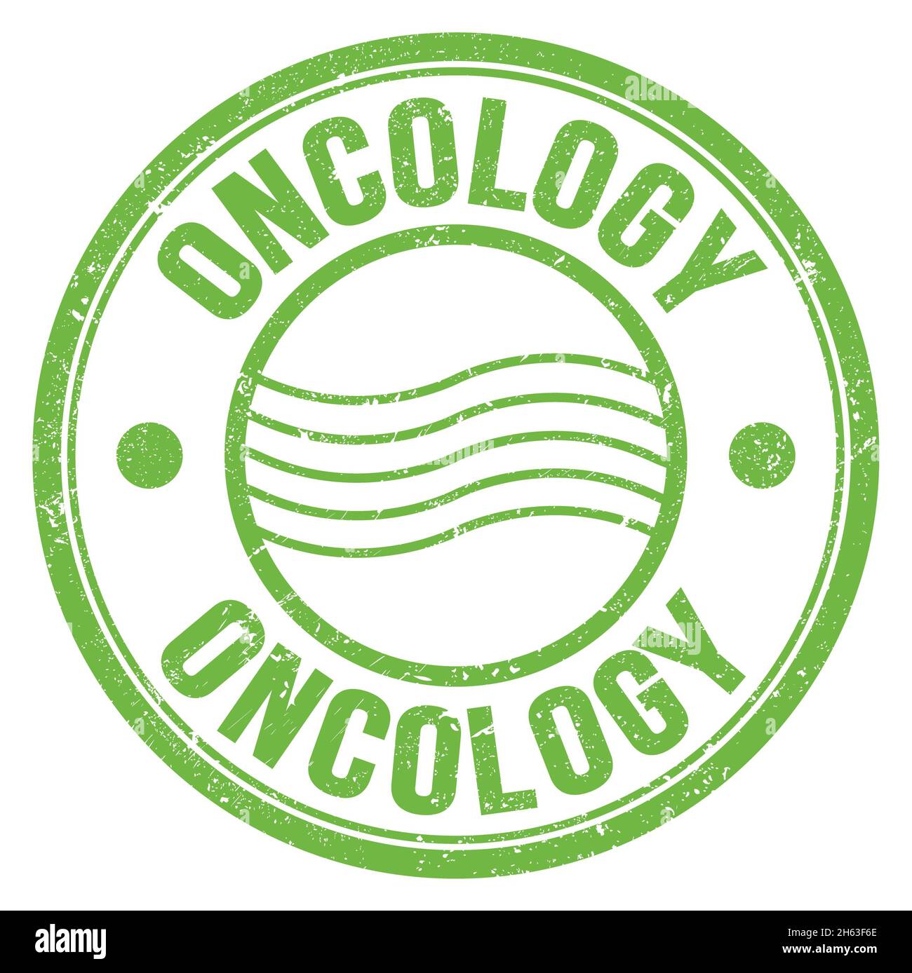 ONCOLOGY word written on green round postal stamp sign Stock Photo - Alamy