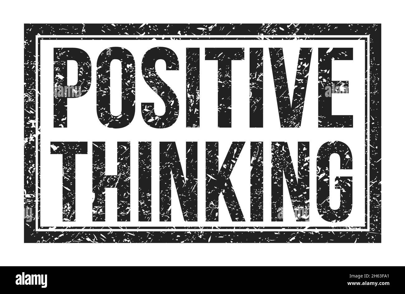 POSITIVE THINKING, words written on black rectangle stamp sign Stock ...