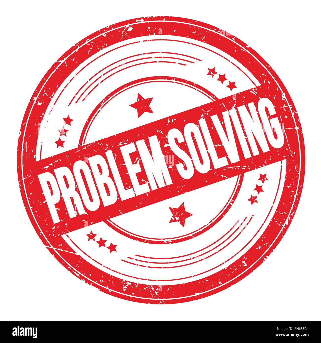 PROBLEM SOLVING text on red round grungy texture stamp Stock Photo - Alamy