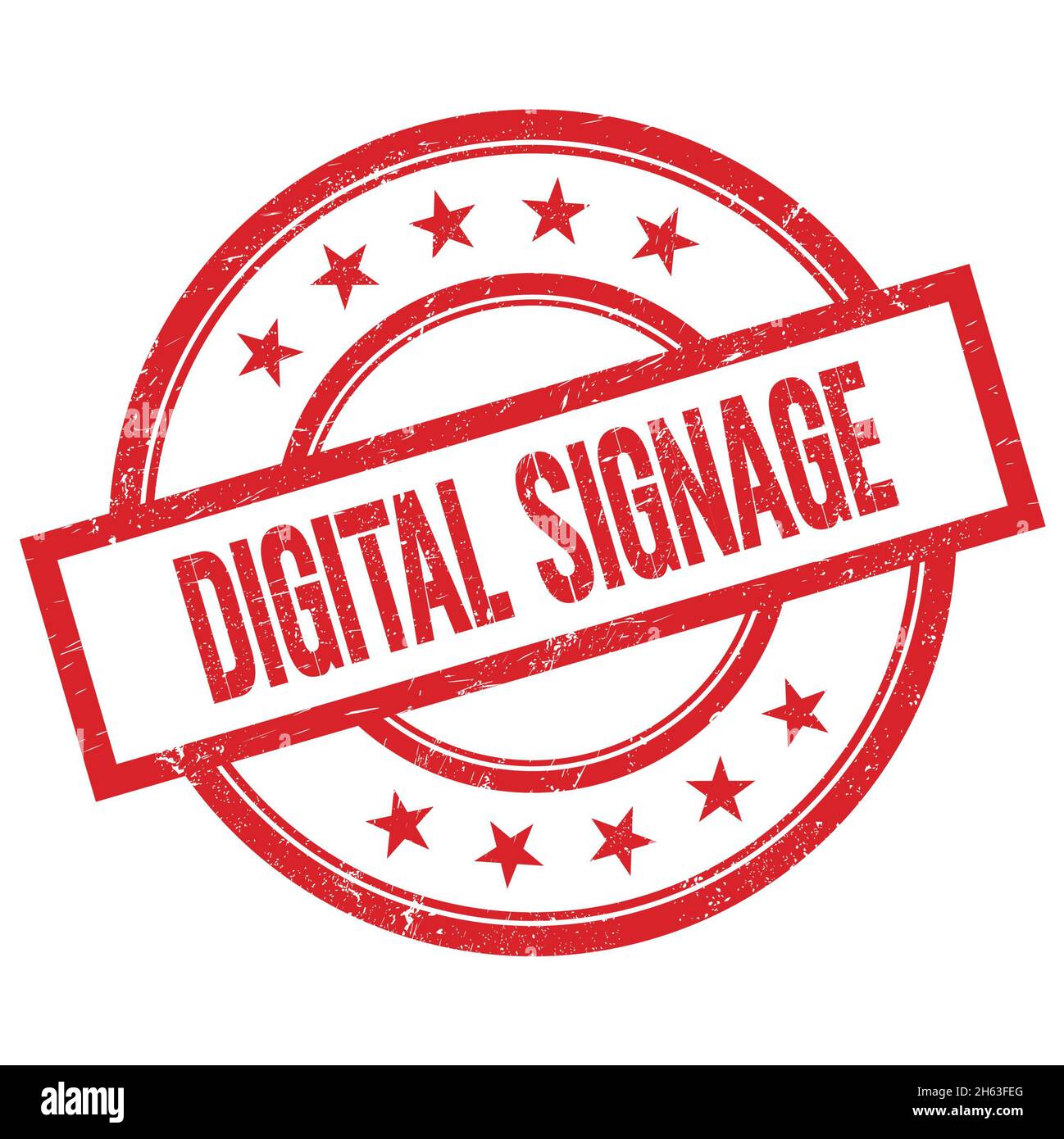 DIGITAL SIGNAGE text written on red round vintage rubber stamp Stock ...