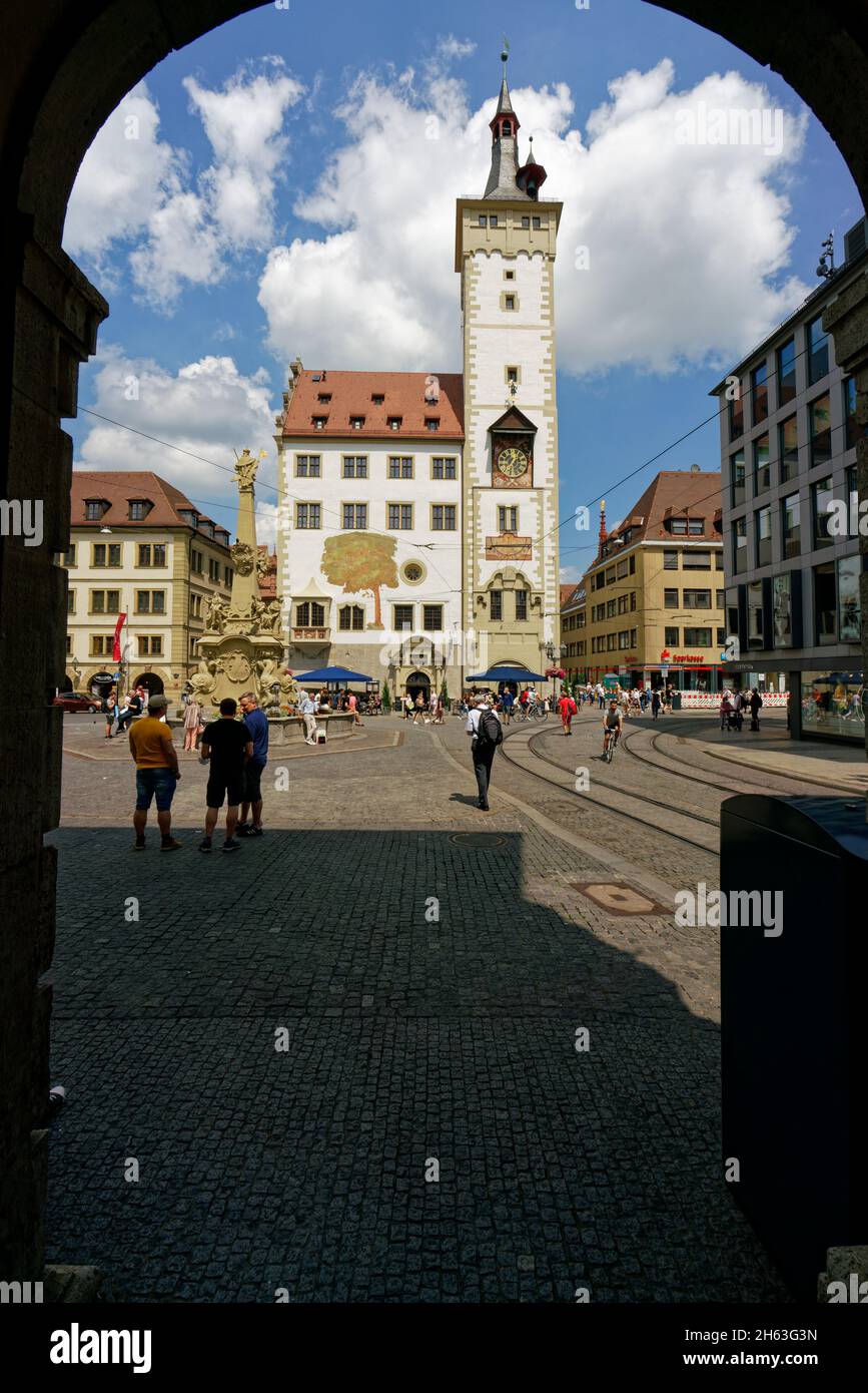 historic town hall in wuerzburg,lower franconia,franconia,bavaria ...