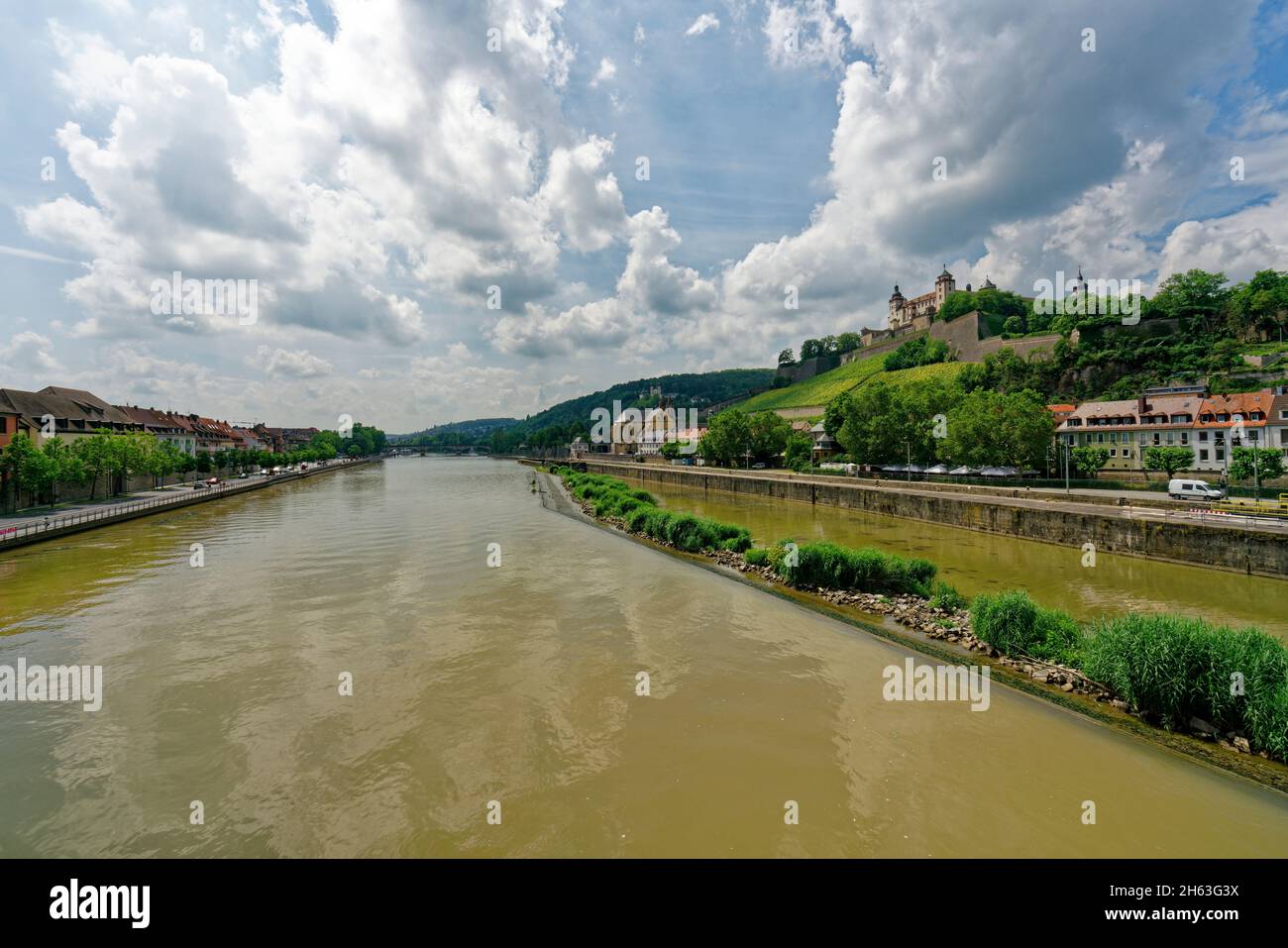 old main bridge in würzburg with the marienberg fortress,lower ...
