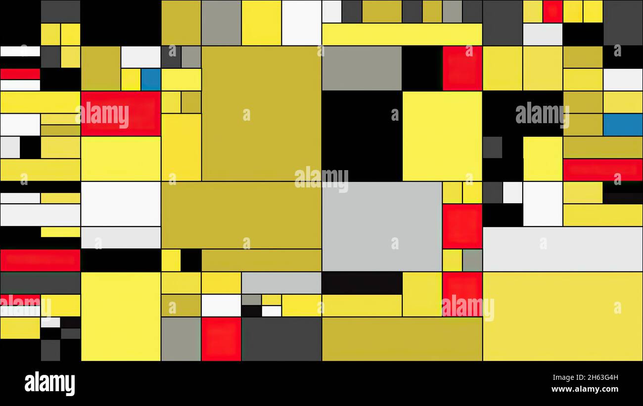 Colorful rectangles mondrian style art illustration Stock Photo - Alamy