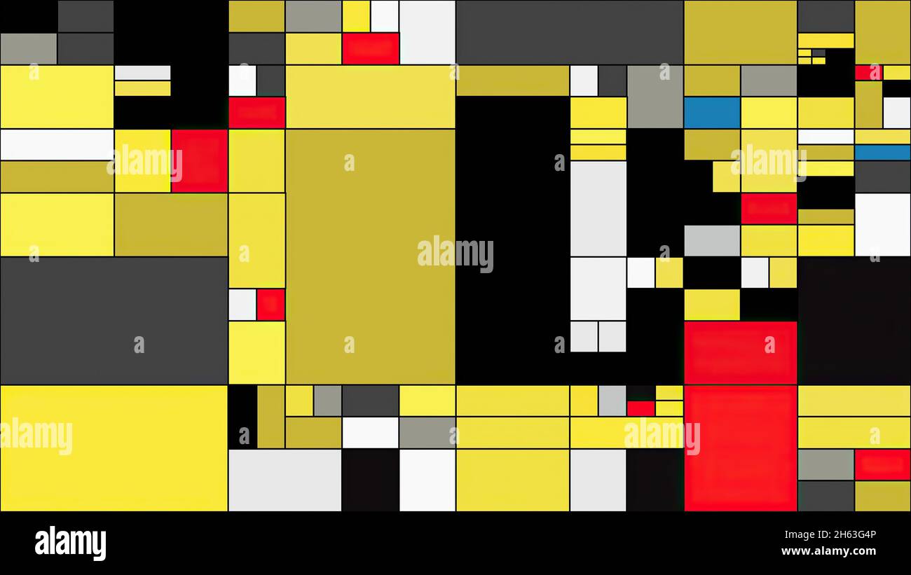 Colorful rectangles mondrian style art illustration Stock Photo - Alamy
