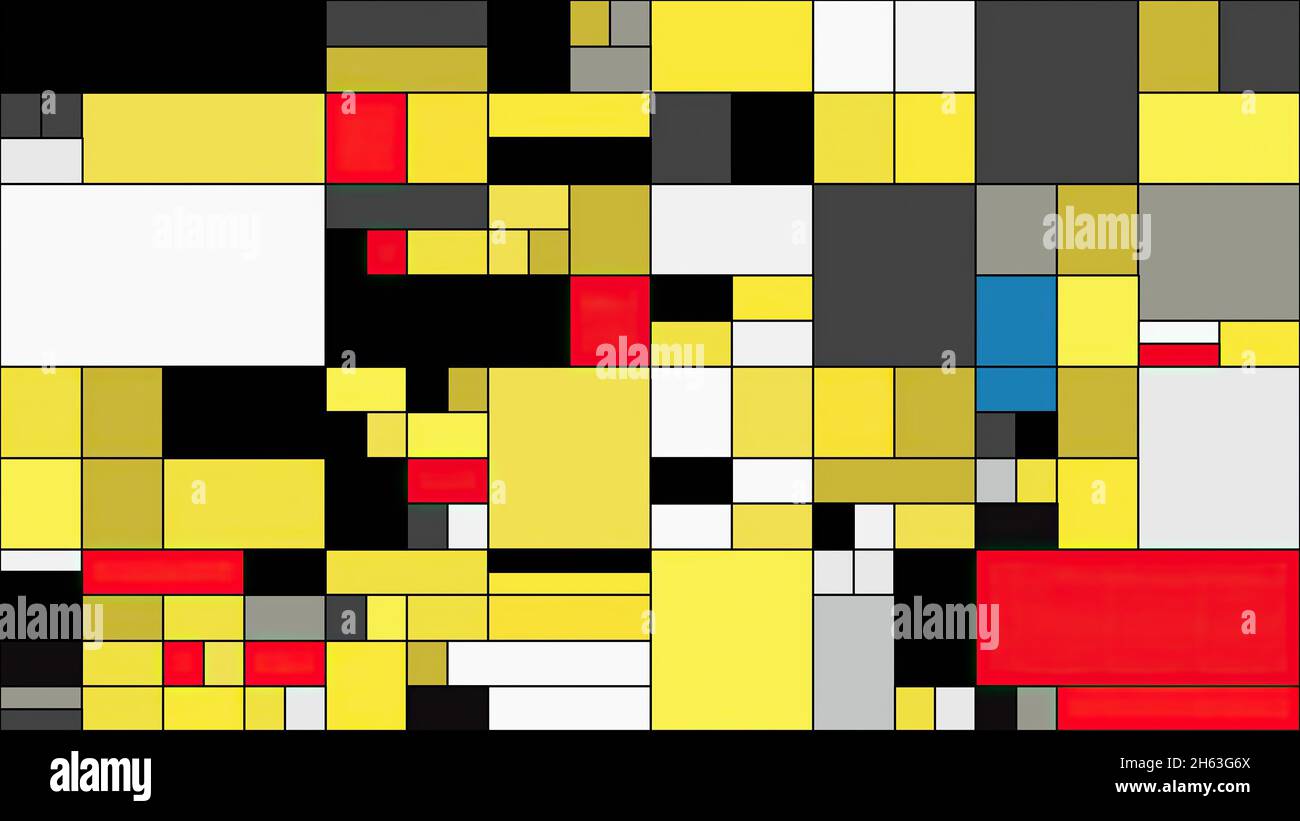 Colorful rectangles mondrian style art illustration Stock Photo - Alamy