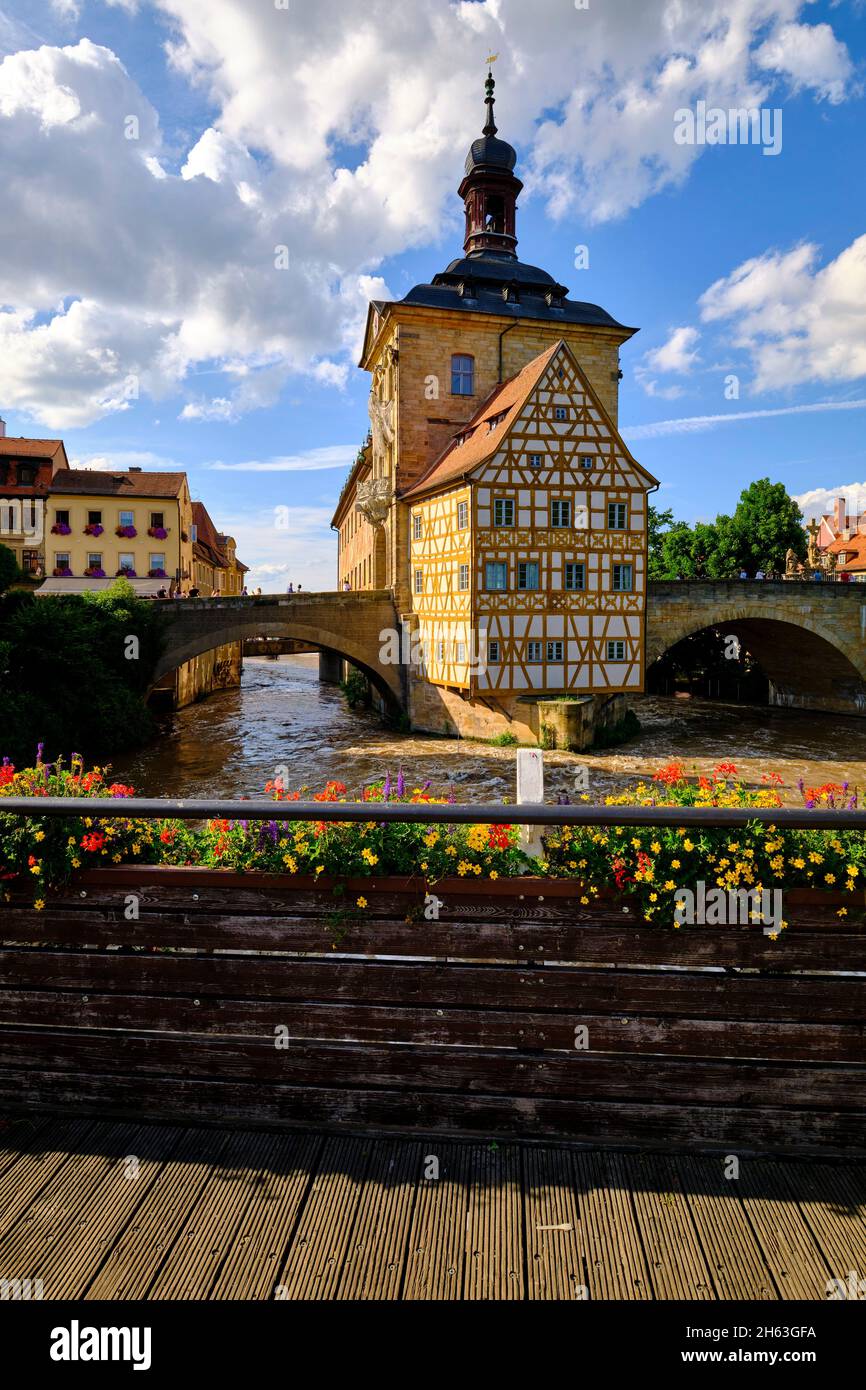 old town hall in the unesco world heritage city of bamberg,upper ...