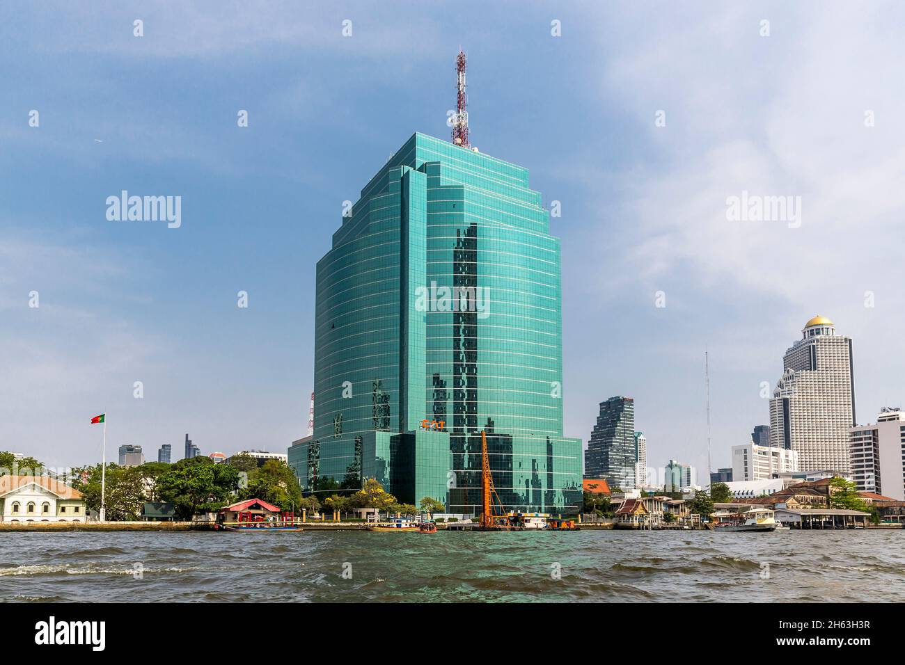 cat tower building,telecommunication building,chao phraya river,bangkok ...