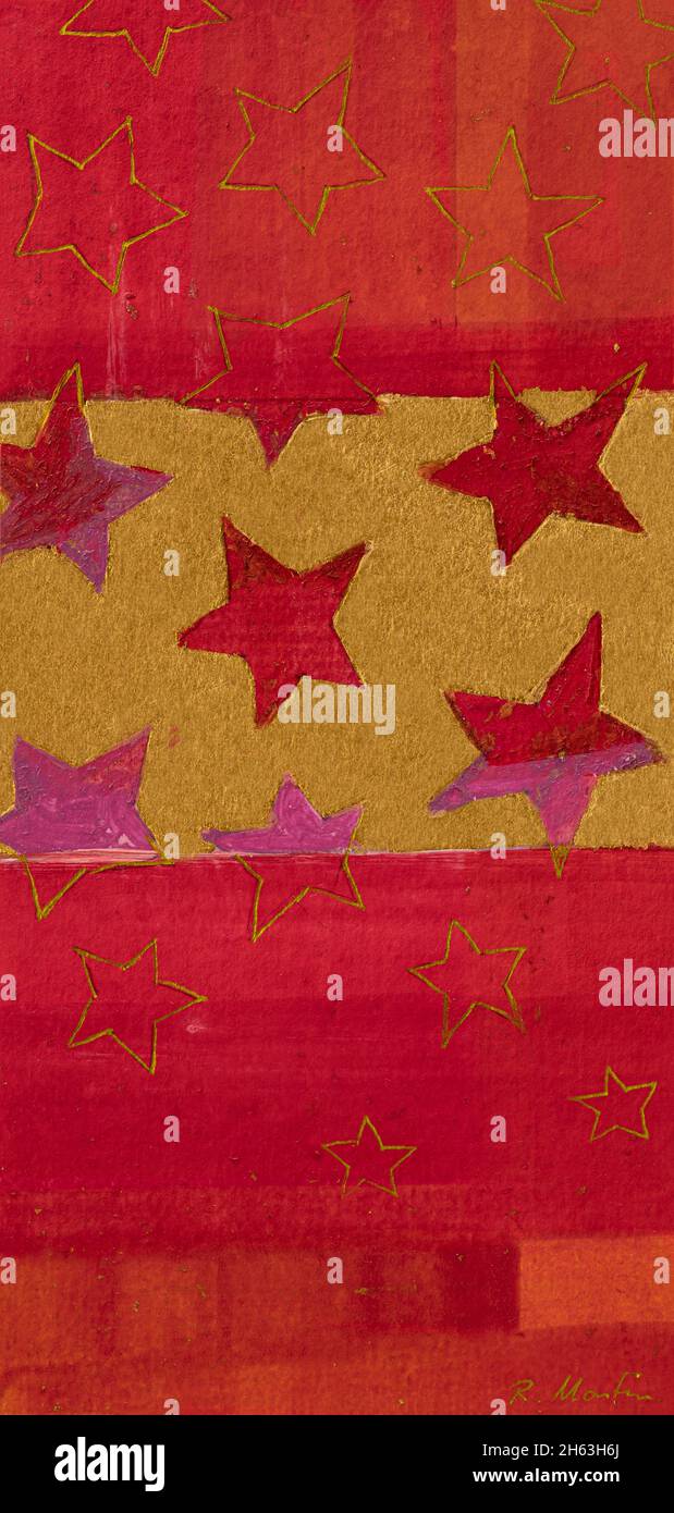 regine martin,painting,acrylic,colored pencil,with gold leaf coating ...