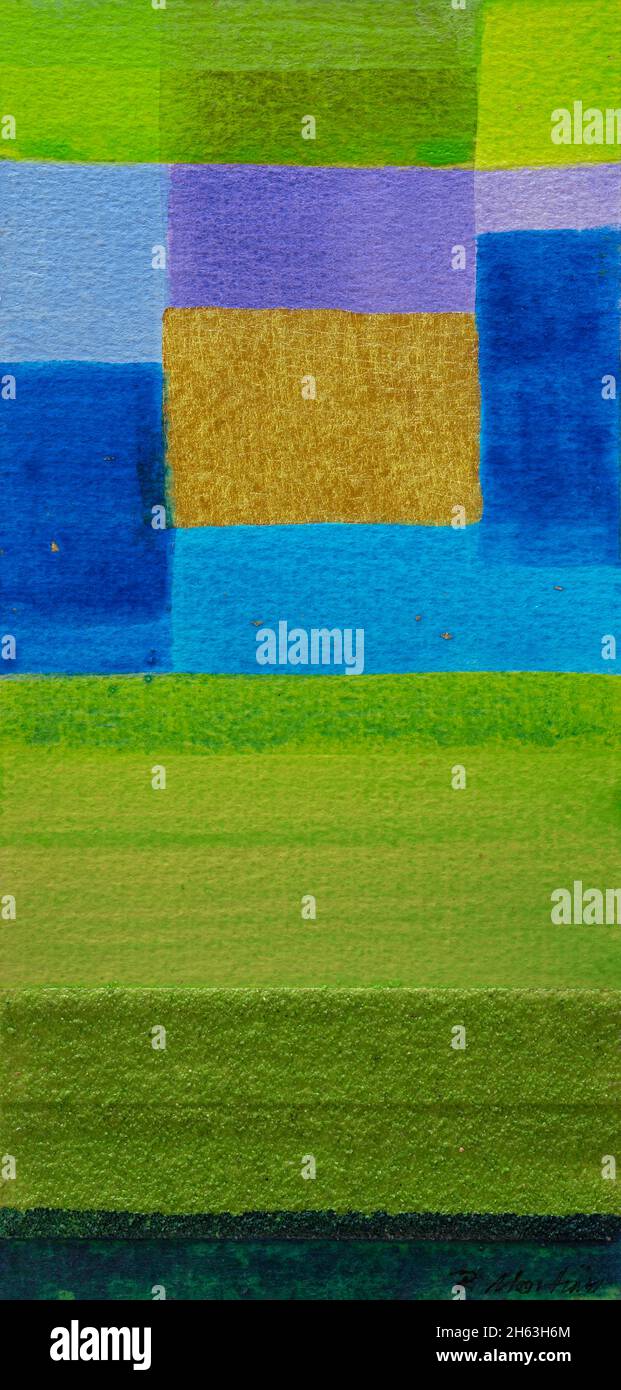 regine martin,painting,acrylic,colored pencil,with gold leaf coating ...