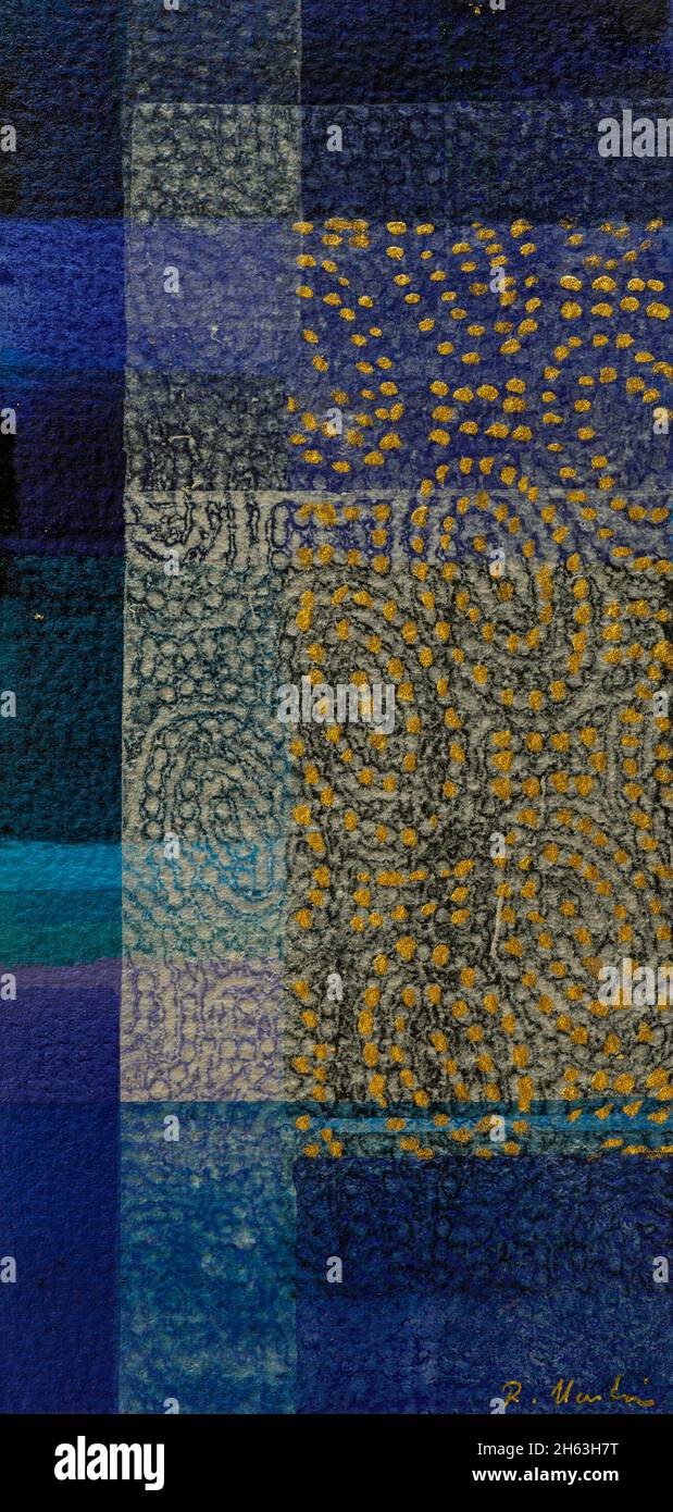 regine martin,painting,acrylic,colored pencil,with gold leaf coating ...