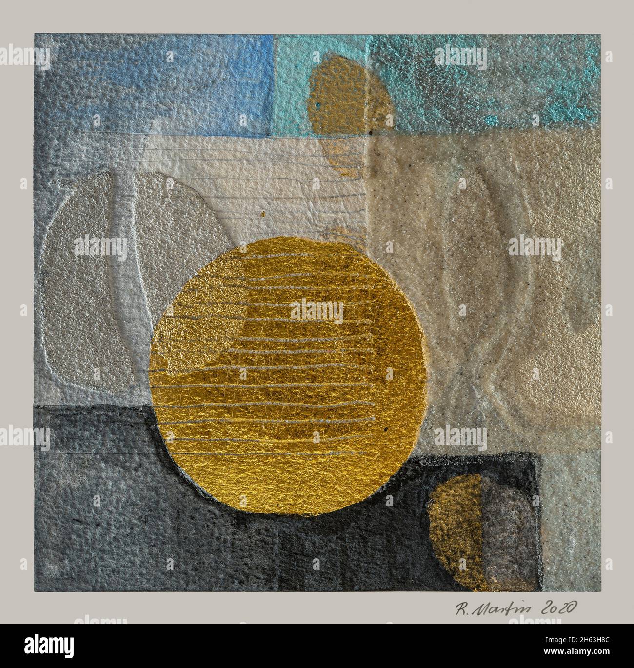 regine martin,painting,acrylic,colored pencil,with gold leaf coating ...