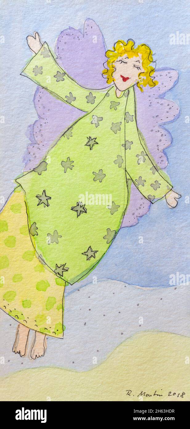 painting by regine martin: angels in a nightgown Stock Photo - Alamy