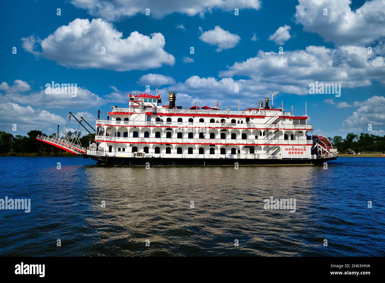 Georgia Queen on Blue River Stock Photo - Alamy