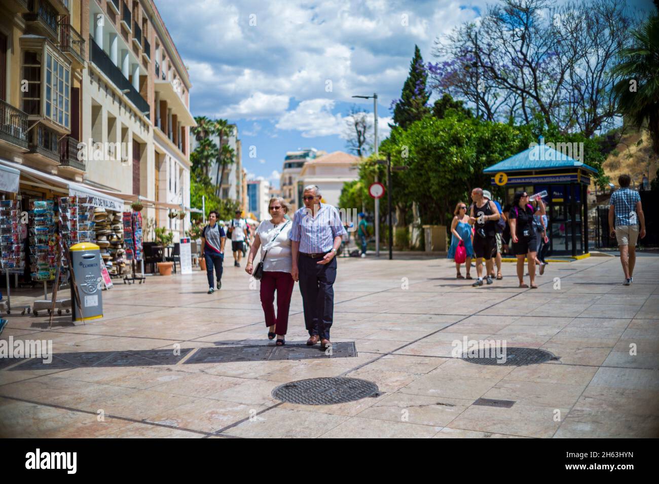 malaga,spain: people walking around the historic center of malaga ...