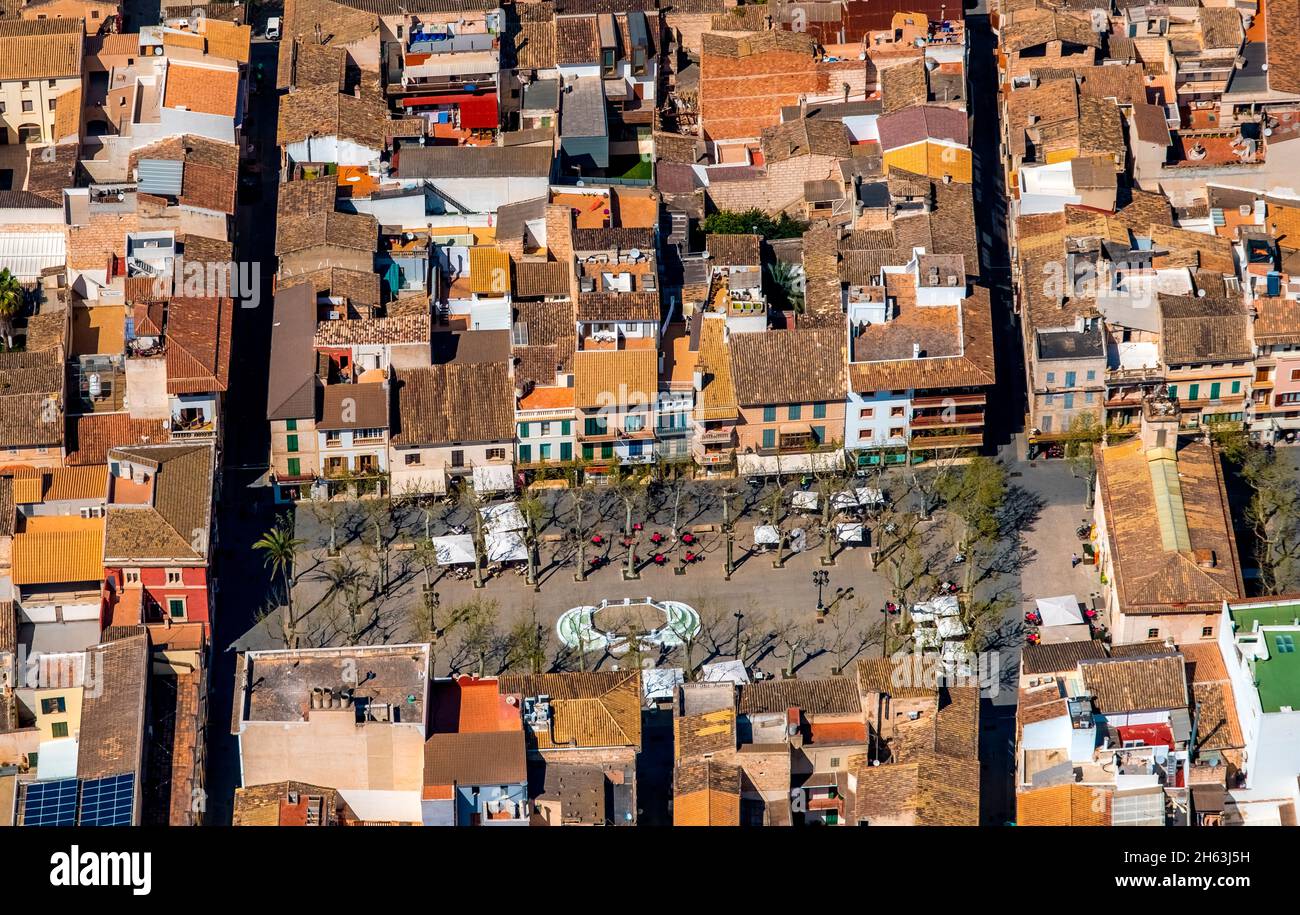 aerial view,sa pobla,placa major,market square,pla de na tesa,cabaneta ...