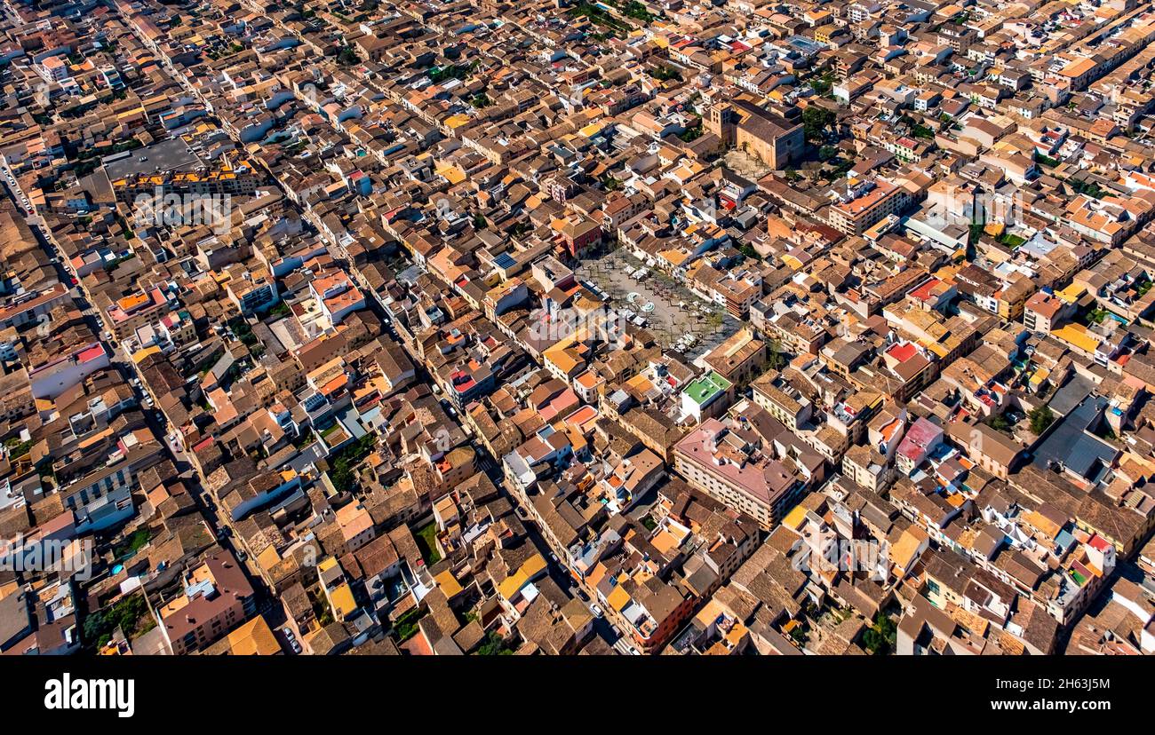 aerial view,sa pobla,placa major,market square,pla de na tesa,cabaneta ...