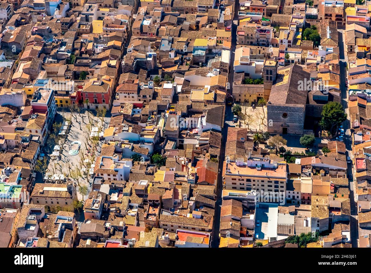 aerial view,sa pobla,placa major,market square,pla de na tesa,cabaneta ...