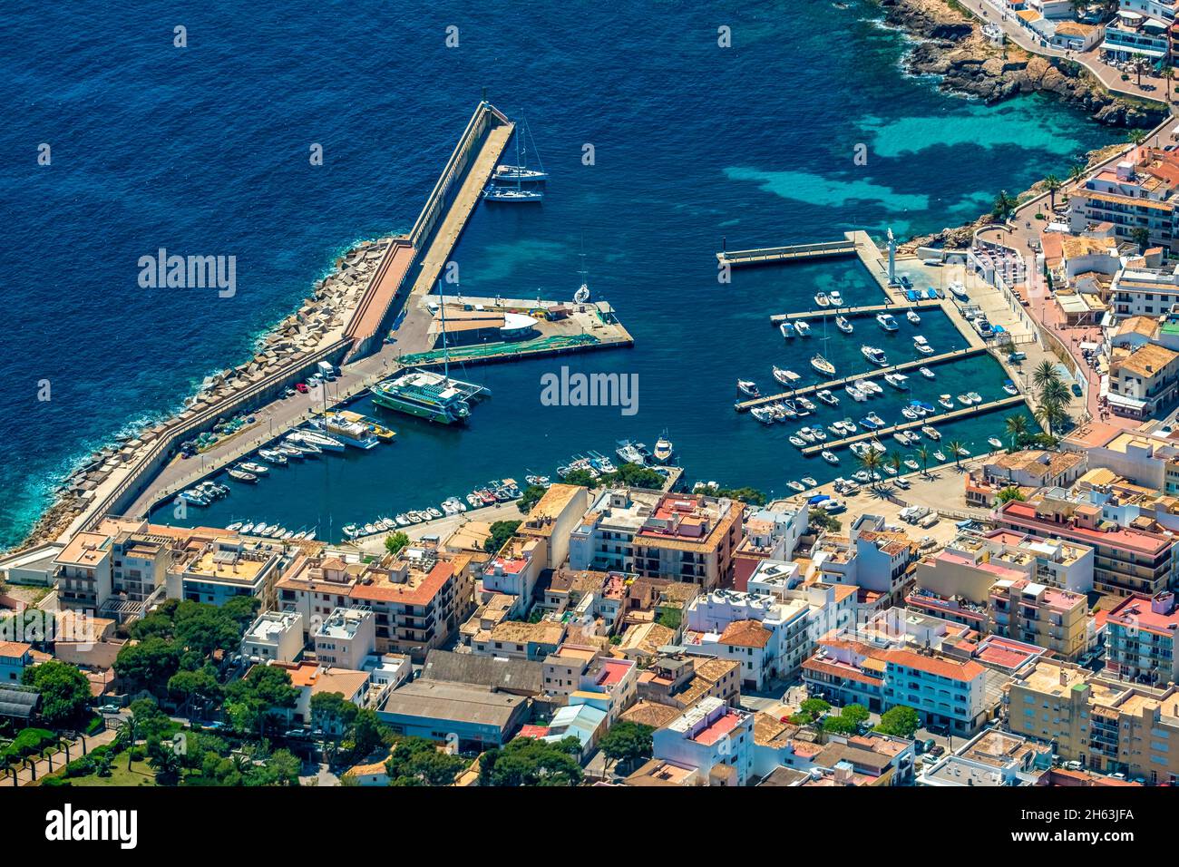 aerial view,cala rajada harbor,balearic islands,mallorca,spain Stock ...