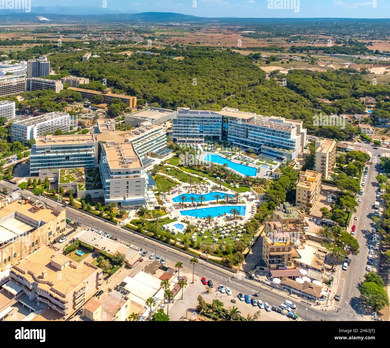 aerial view,swimming pool at hipotels gran playa de palma and playa de ...