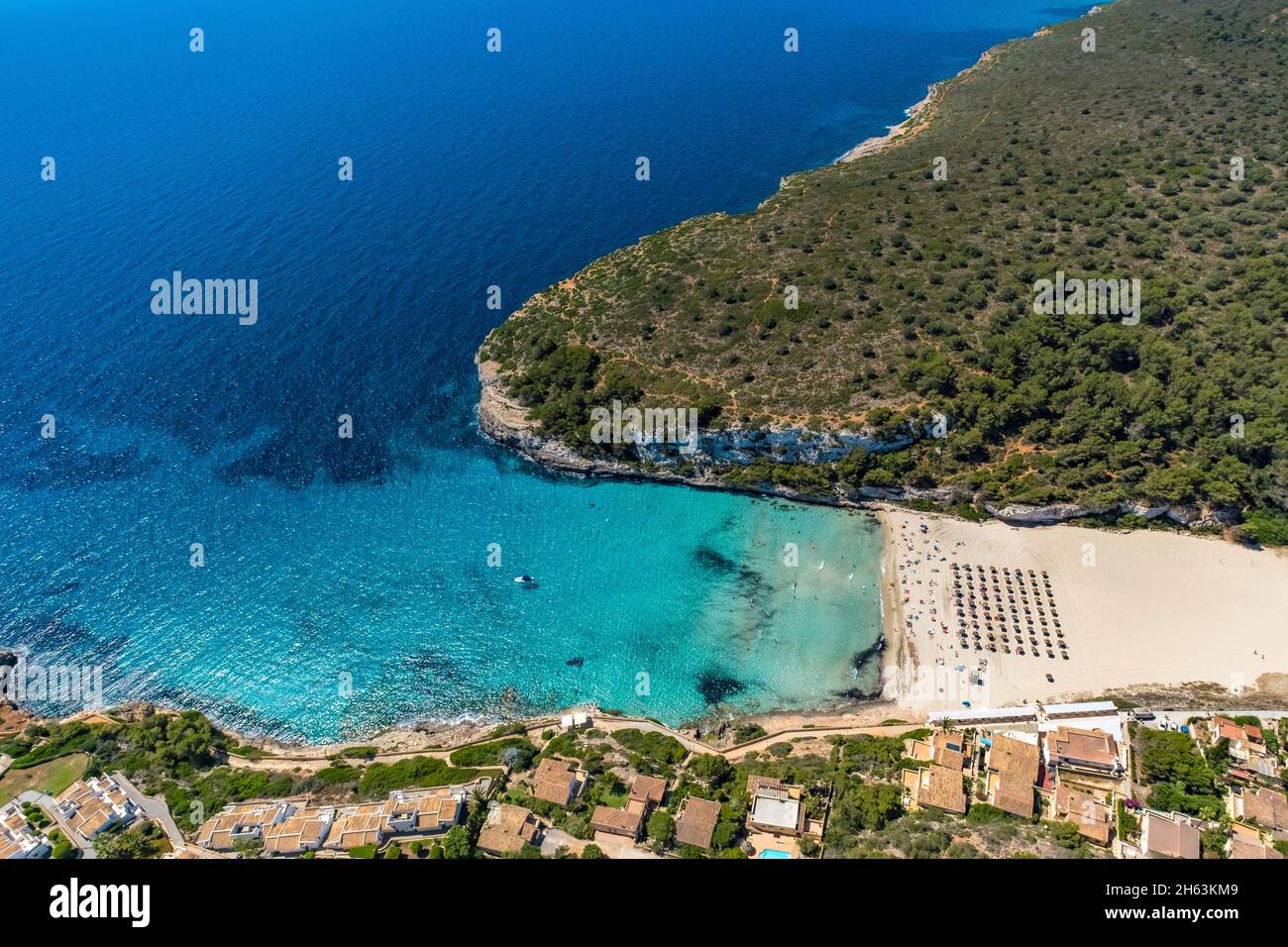 aerial picture,cala anguila-cala mendia,bay and beach s'estany d'en mas ...