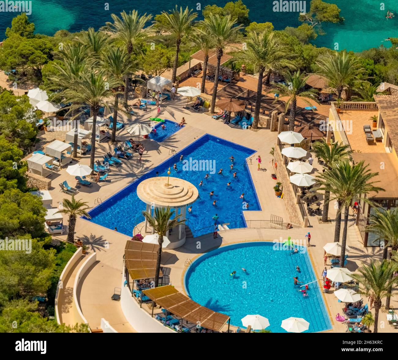 aerial view,swimming pool at club robinson cala serena,cala d'or ...
