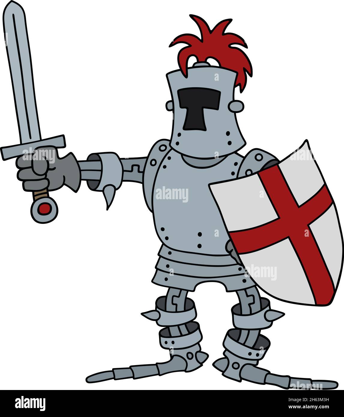 The vectorized hand drawing of a funny knight Stock Vector Image & Art ...