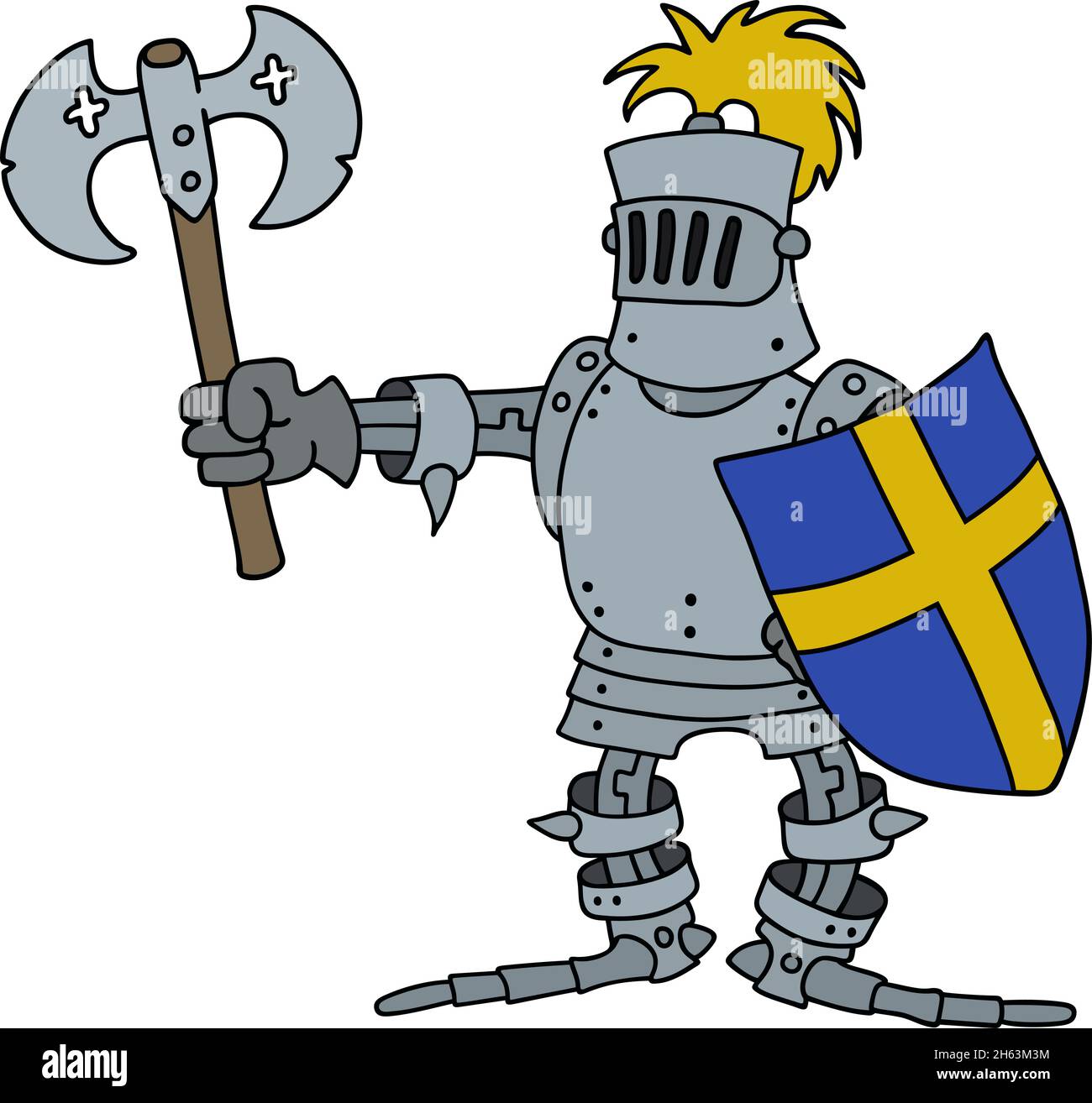 The vectorized hand drawing of a funny knight Stock Vector Image & Art ...