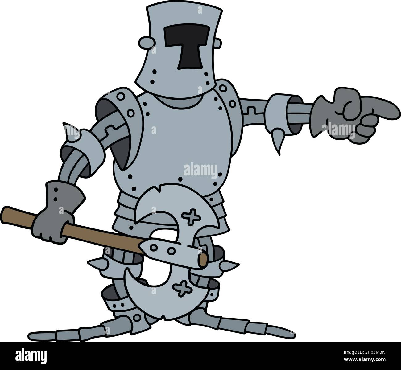 The vectorized hand drawing of a funny knight Stock Vector Image & Art ...