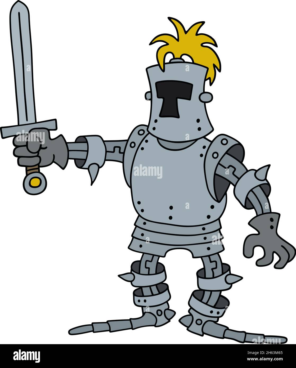 The vectorized hand drawing of a funny knight Stock Vector Image & Art ...