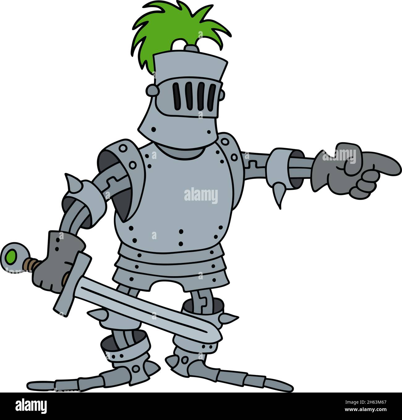 The vectorized hand drawing of a funny knight Stock Vector Image & Art - Alamy