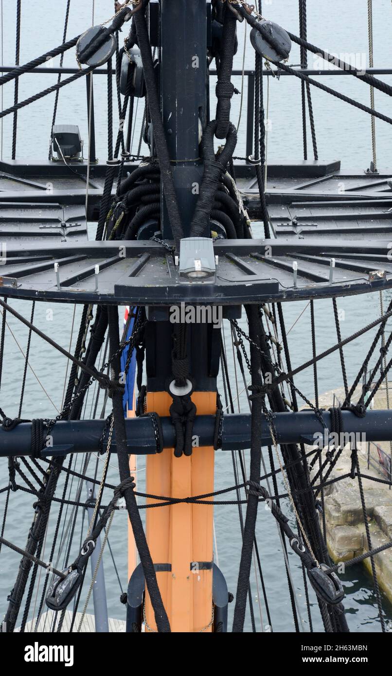 HMS Trincomalee, built in Bombay, India in 1817 she is now a museum ...