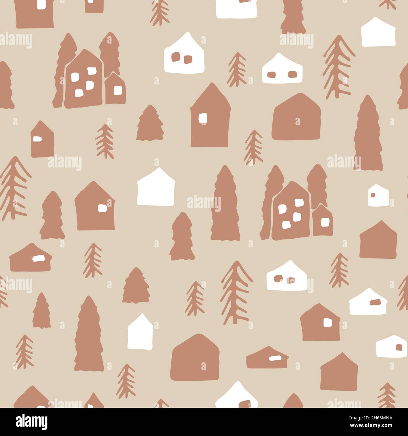 Beige white hand drawn vector seamless pattern. Illustration can be ...