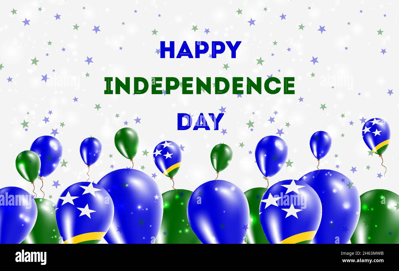 Solomon Islands Independence Day Patriotic Design. Balloons in Solomon ...