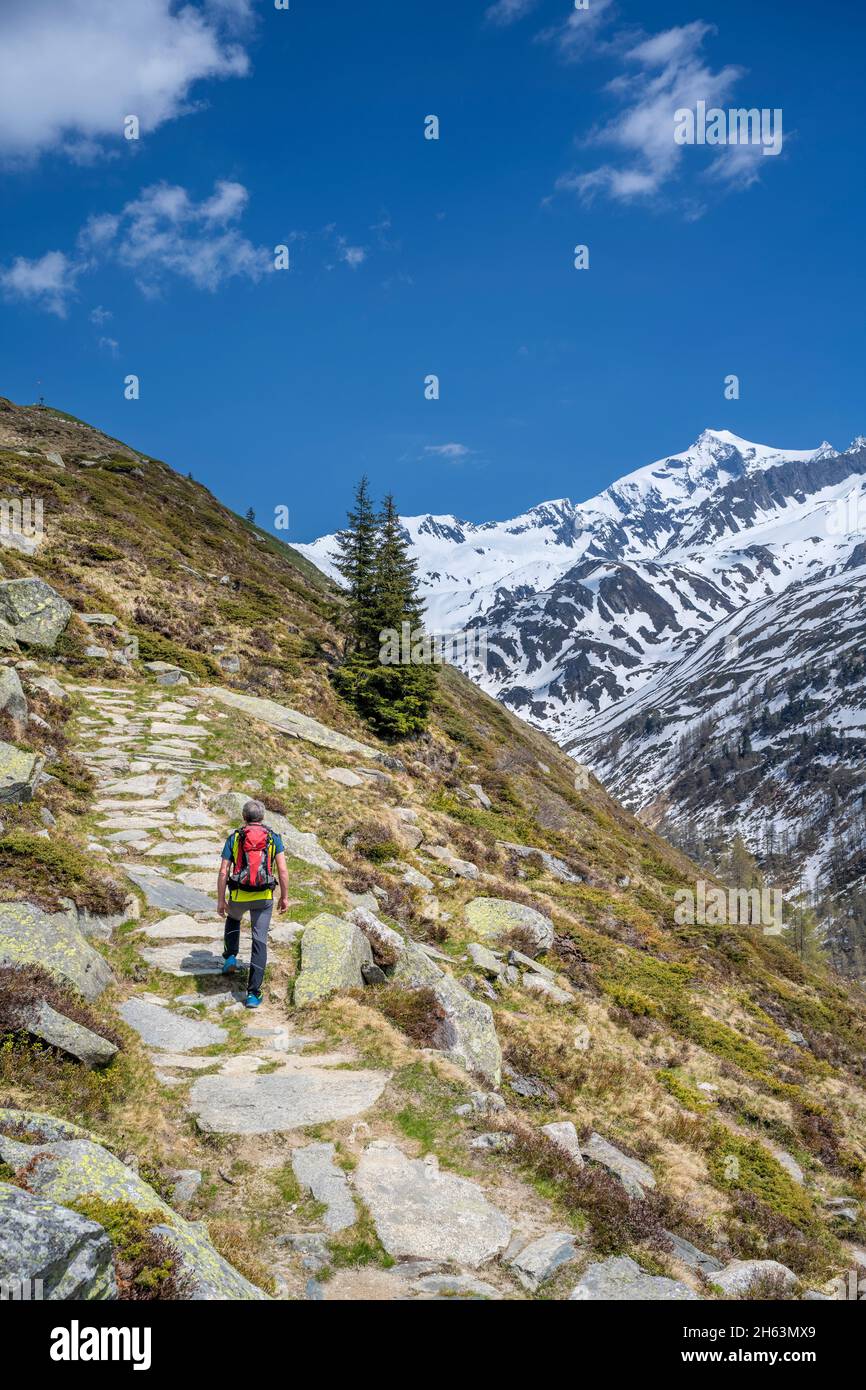prettau,ahrntal,bolzano province,south tyrol,italy. a mountain hiker on ...
