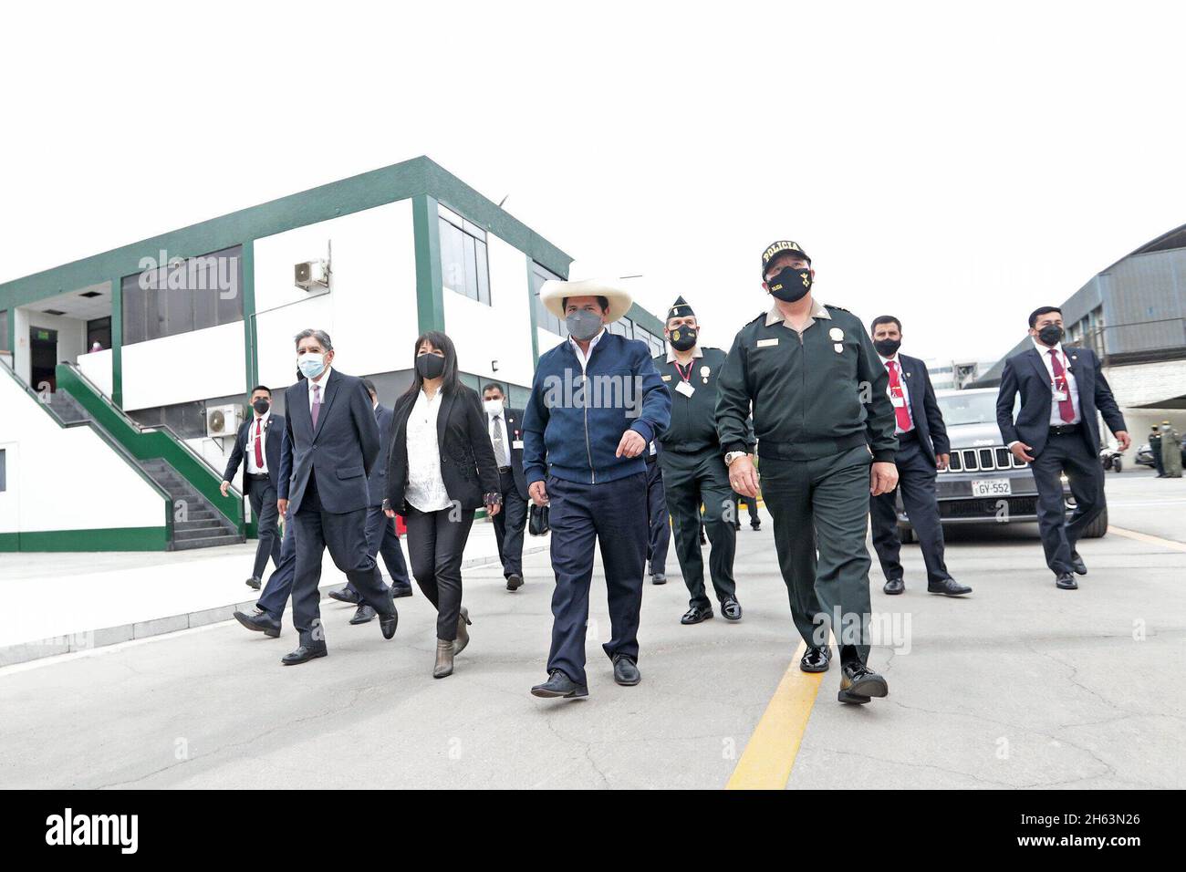 Callao, Peru. 12th Nov, 2021. Peruvian President Pedro Castillo ...